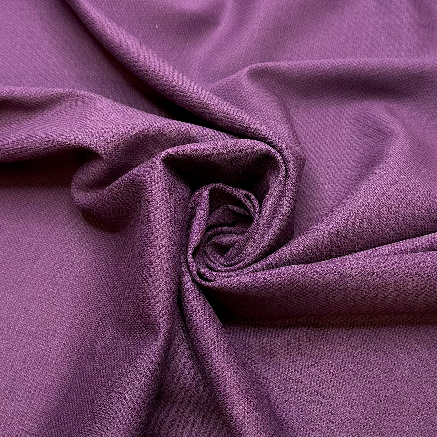 Wildflower - Basket Weave Wool Blend Woven - Purple - Bundles | FABCYCLE