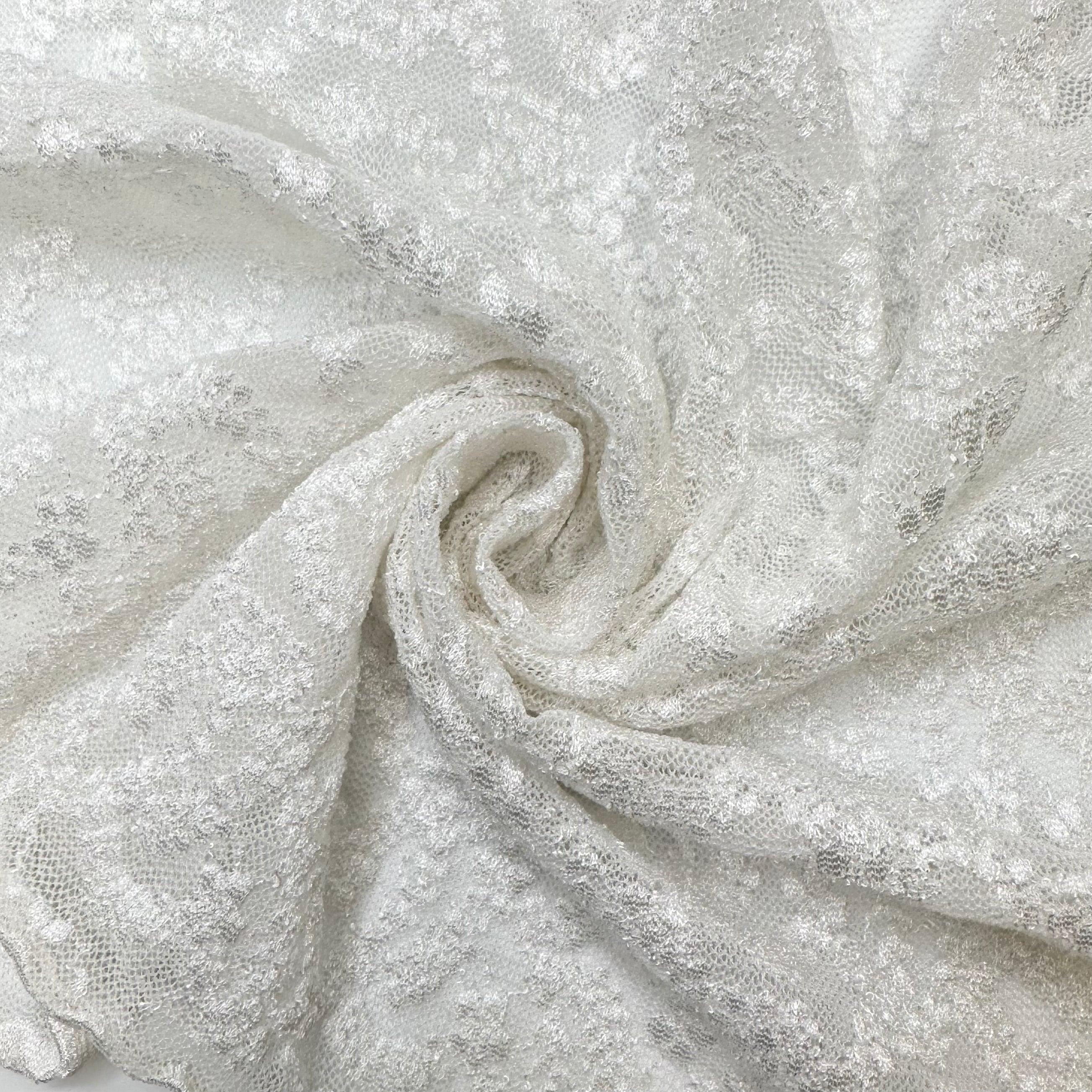 Light Bouncing On The Water - Lace Polyester Blend Knit - White Floral ...