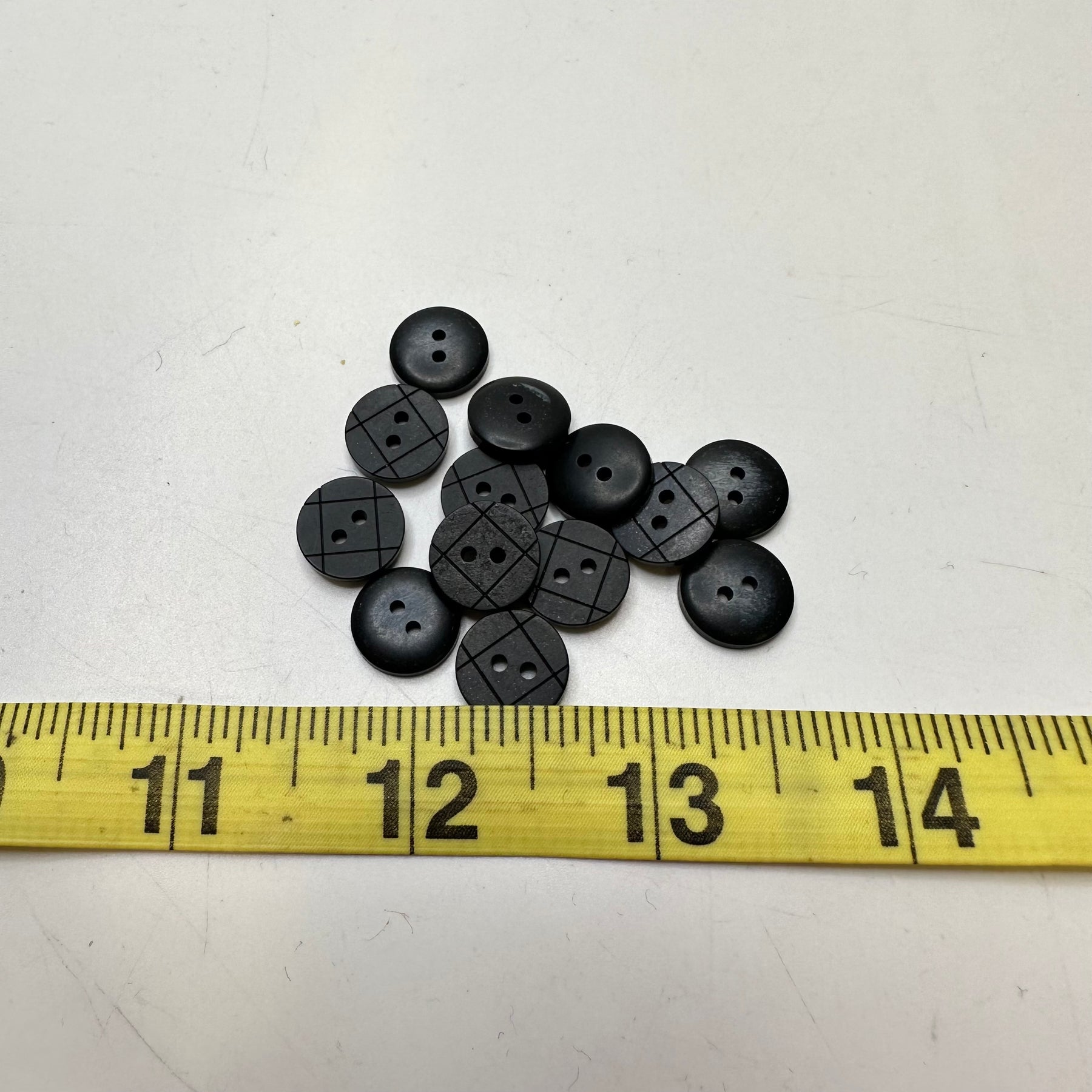 2 Hole Button - 10MM Plastic - Black - 12 Pack | FABCYCLE