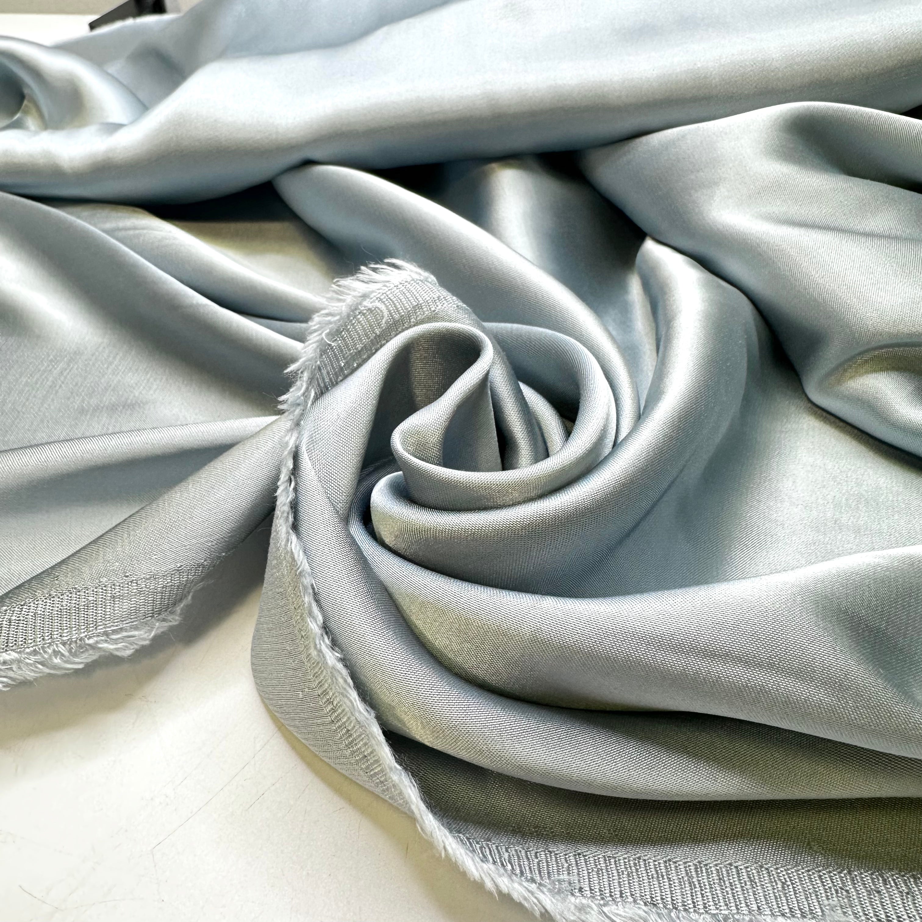 Celebrating Out At Sea - Satin Polyester Blend Woven - Light Grey/Blue ...