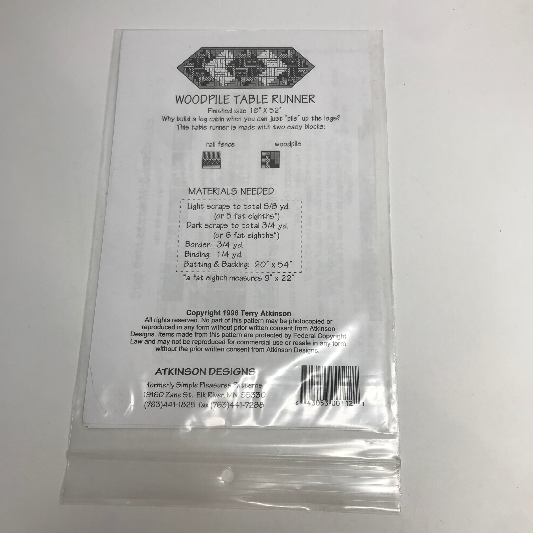 Sewing Pattern - Craft - Atkinson Designs SPL112 | FABCYCLE