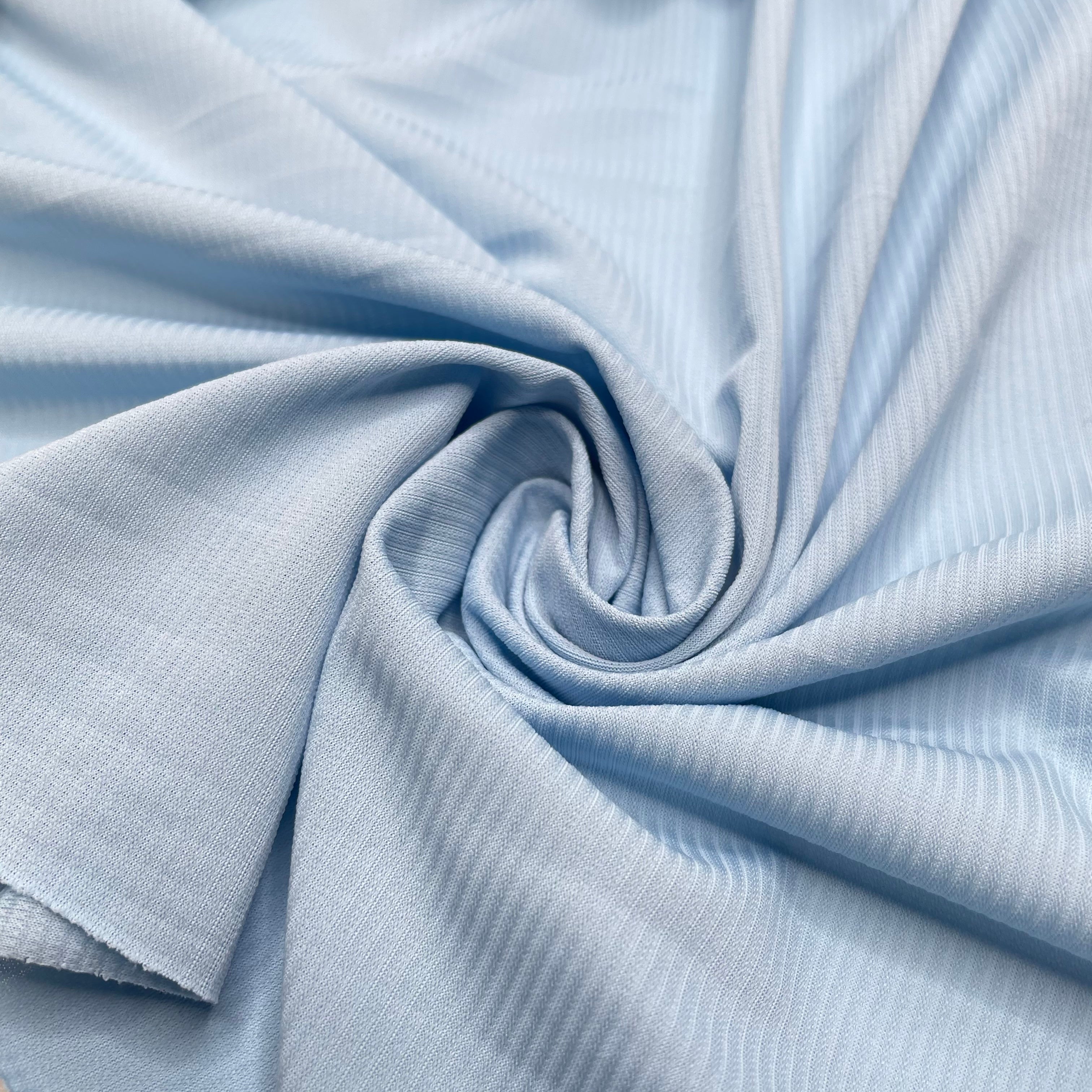 Clear Blue Reef - Sport Rib Knit Polyester Blend Knit - Light Blue ...