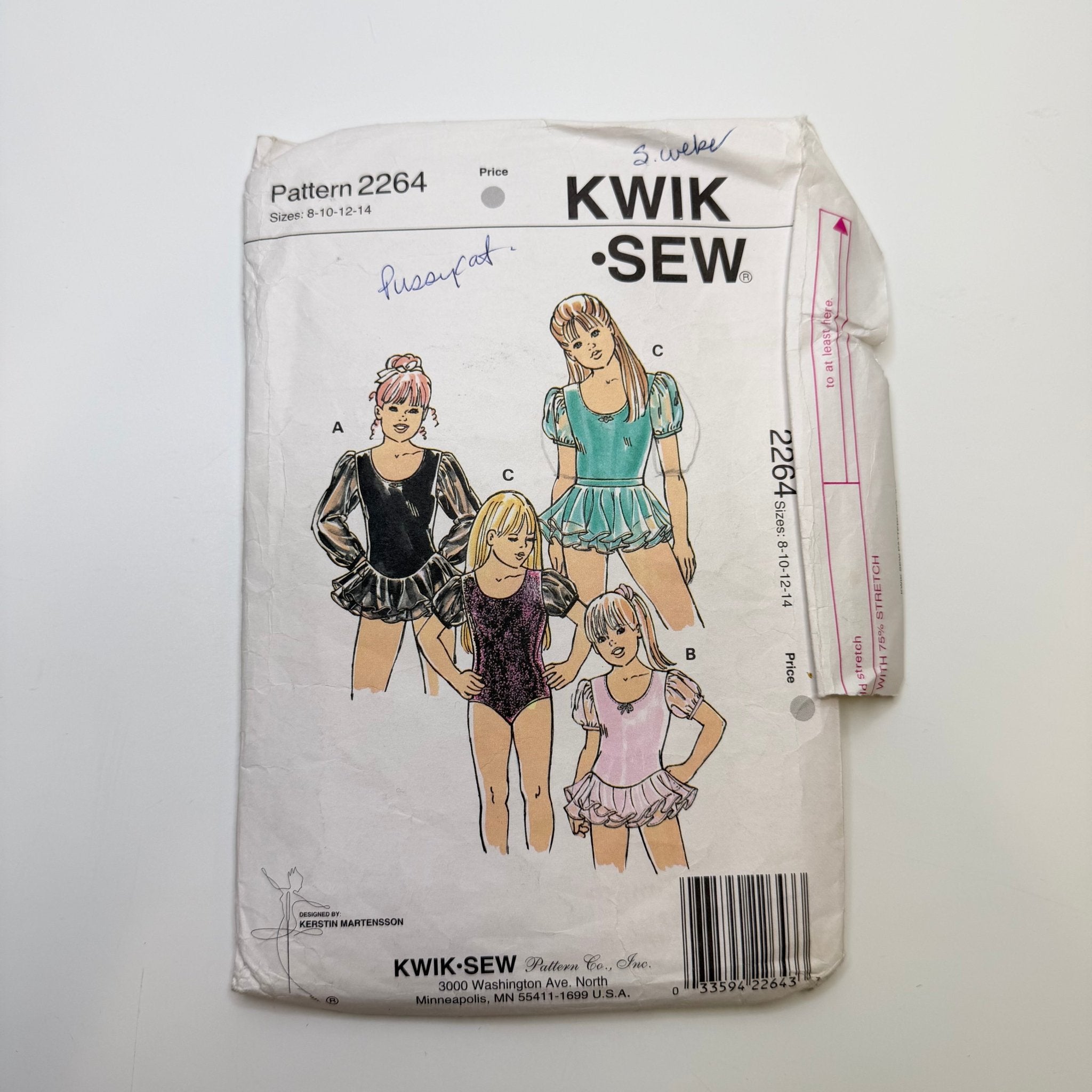 sewing-pattern-junior-kwik-sew-2264-true-deadstock-supplies-fabric ...