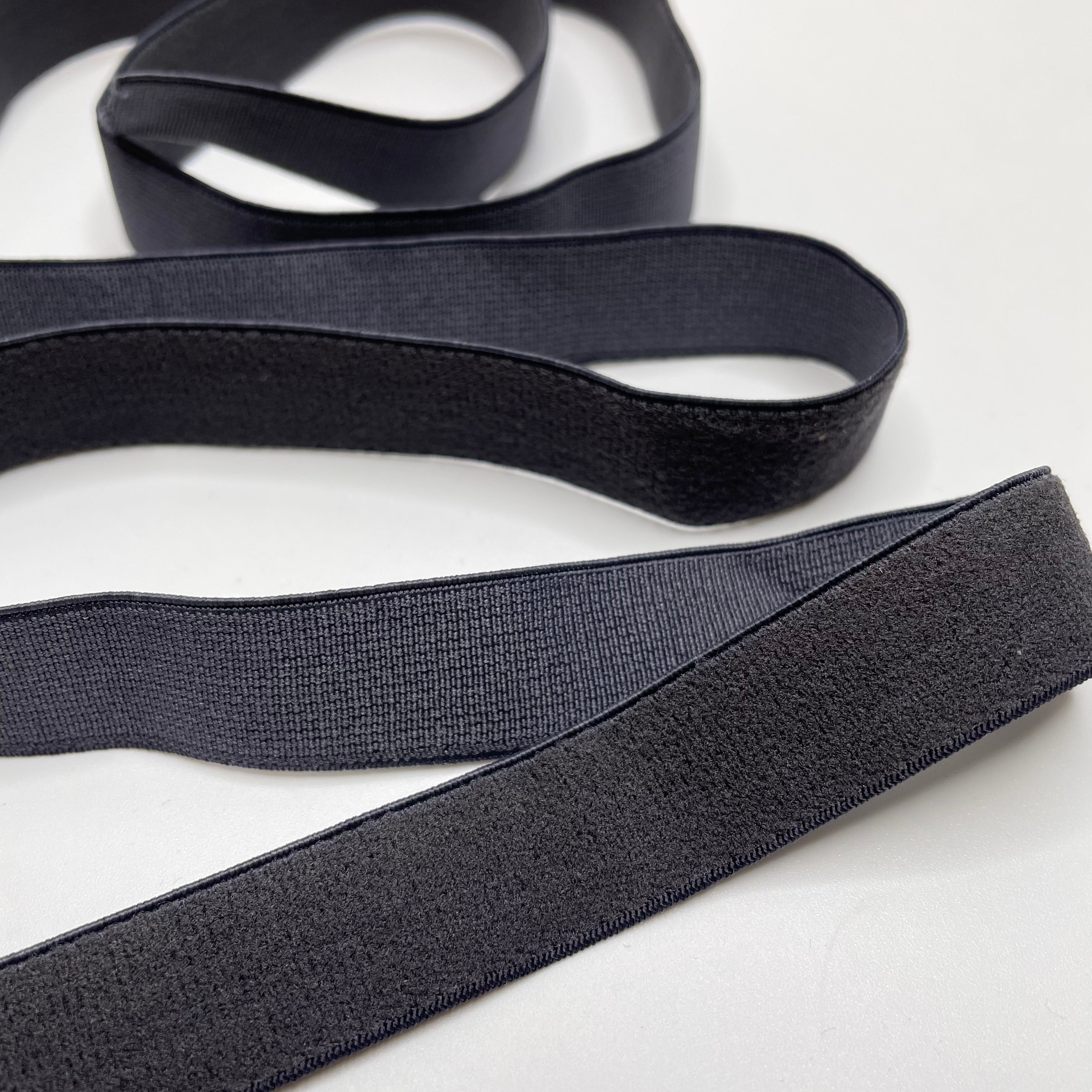 ¾" Plush-Back Elastic - Charcoal - 1M | FABCYCLE