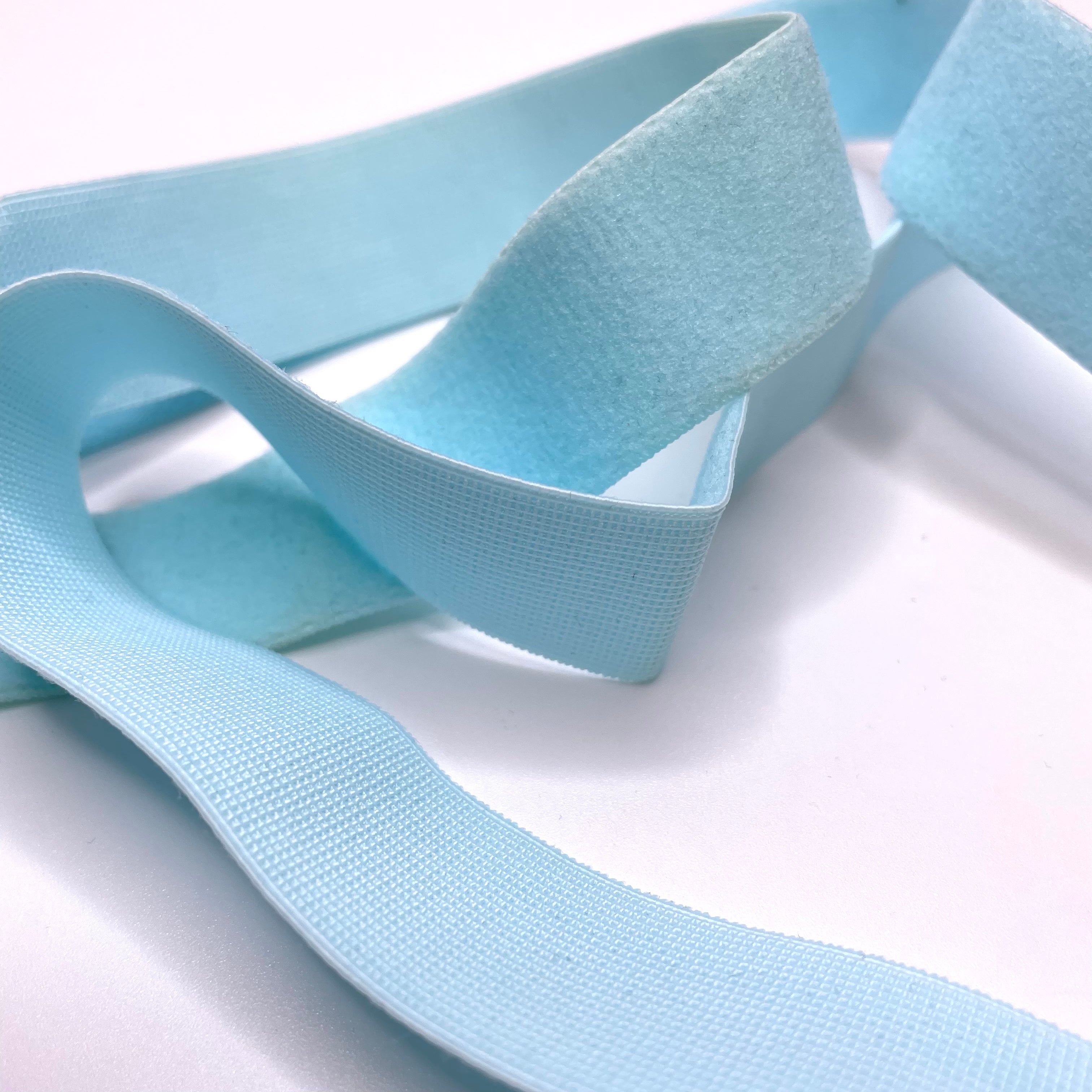 1" Plush-Back Elastic - Light Blue - 1M | FABCYCLE