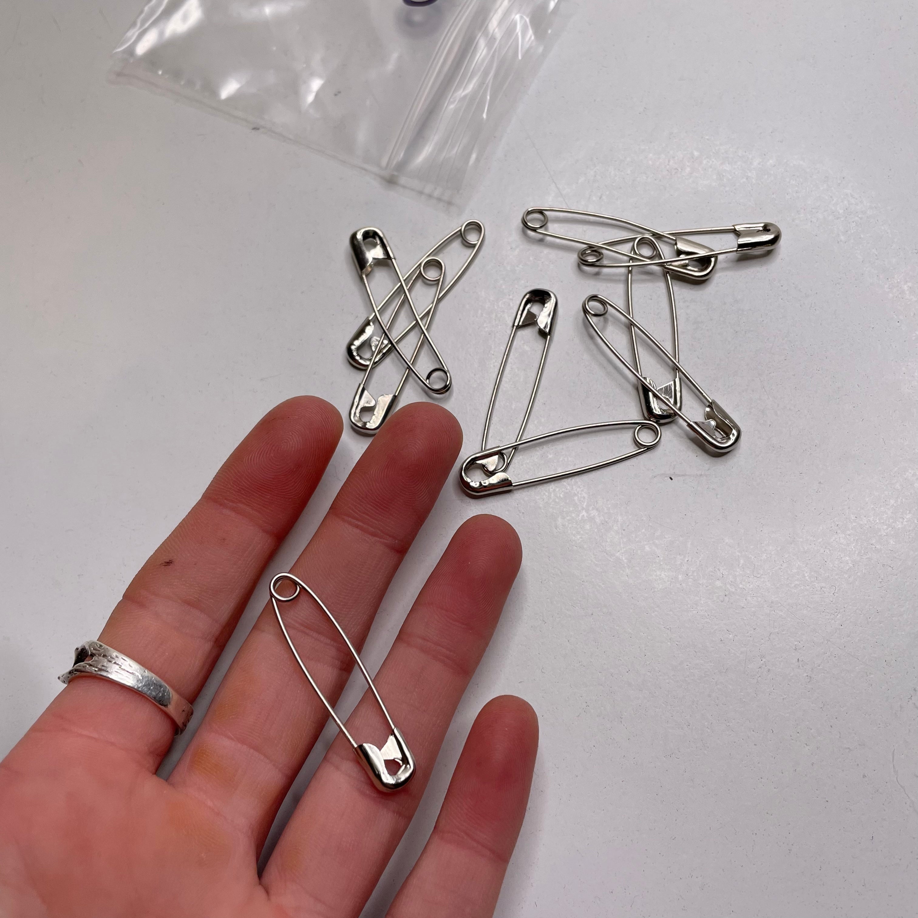 Medium Safety Pins Tools - Silver - 10 Pack | FABCYCLE