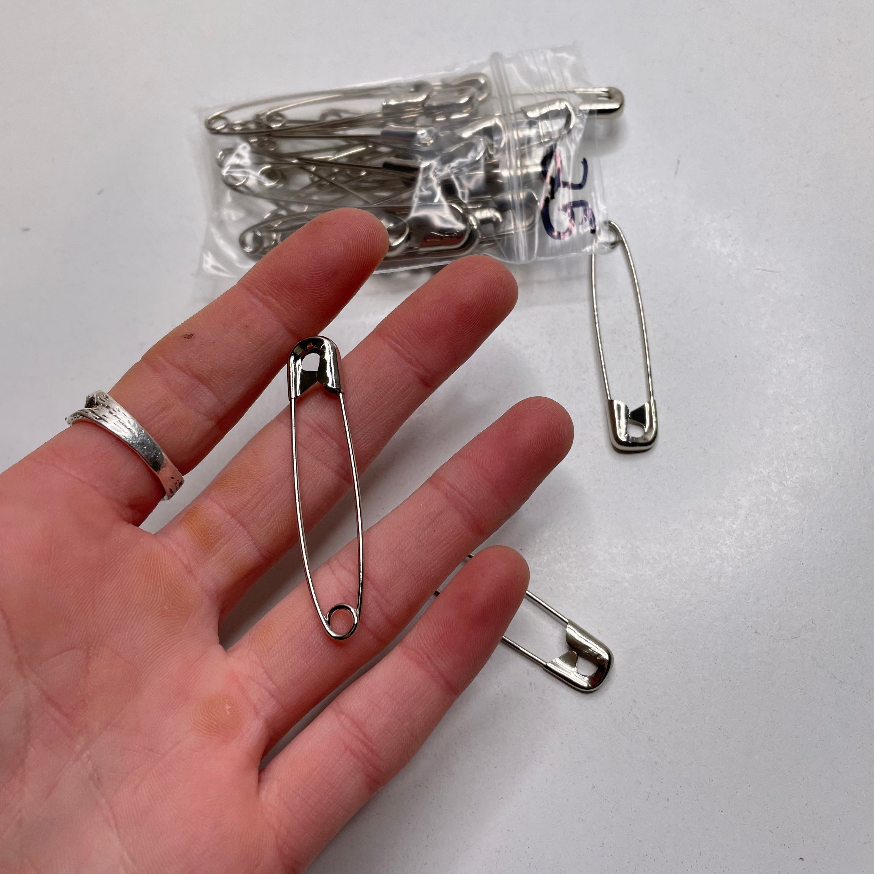 Large Safety Pins Tools - Silver - 25 Pack | FABCYCLE