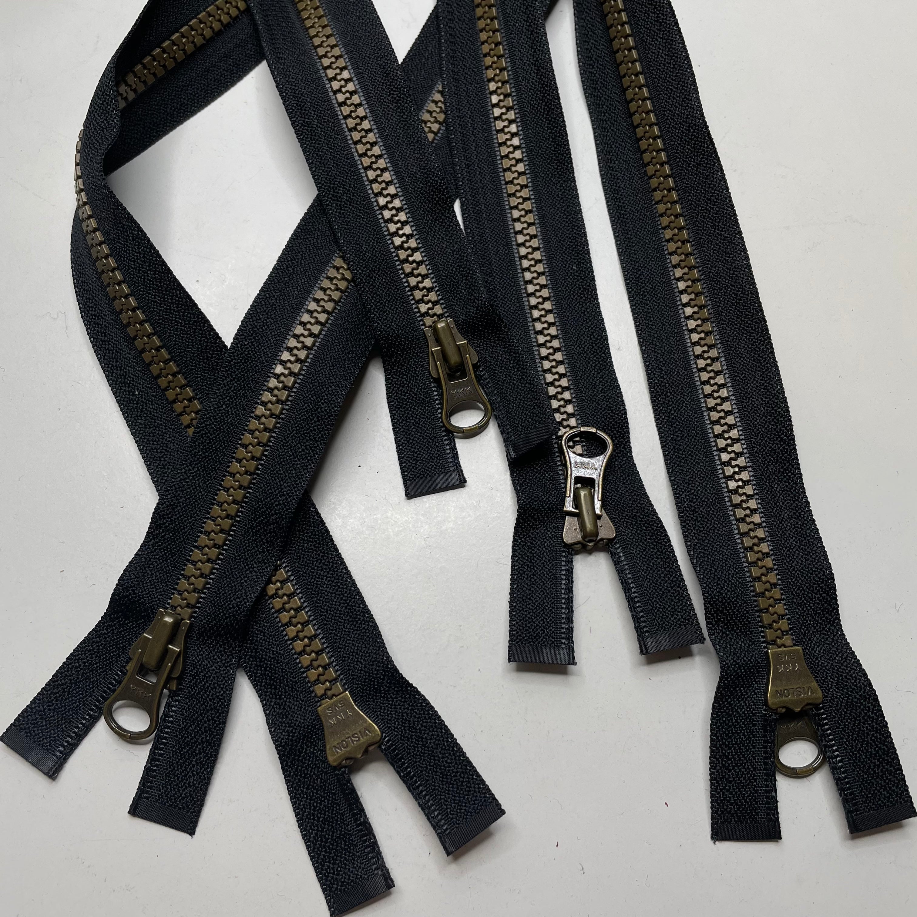 26.5" YKK Molded Plastic Zipper - Separating - Black/Brown | FABCYCLE