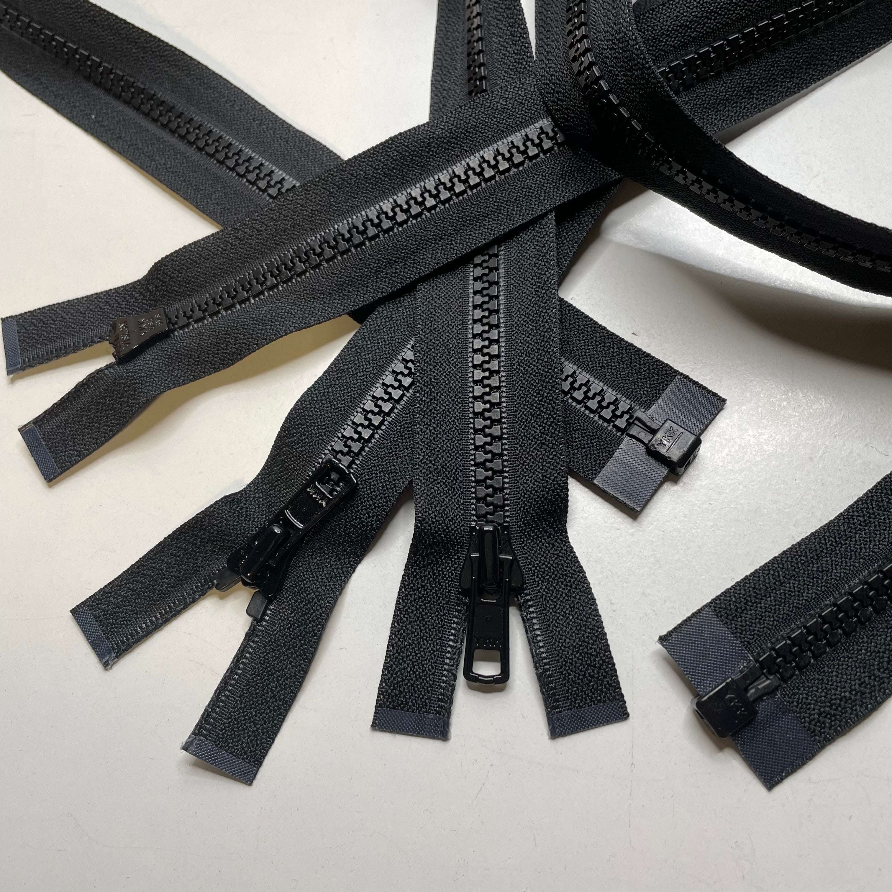 23.5" YKK Molded Plastic Zipper - Separating - Black | FABCYCLE